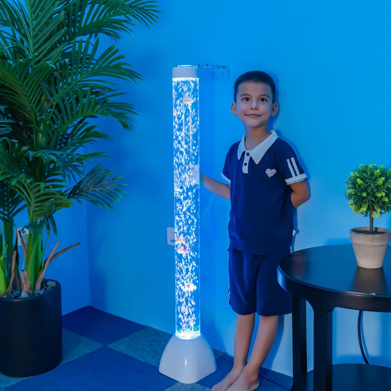LED Sensory Bubble Tube - Color Changing Calming Lamp With Floating ...