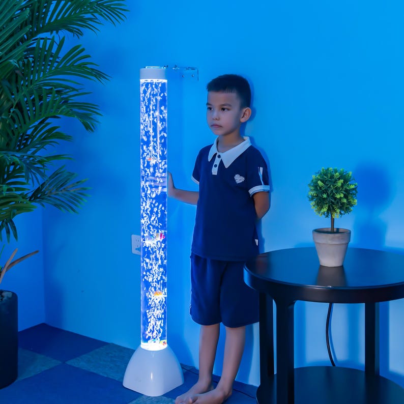 LED Sensory Bubble Tube - Color Changing Calming Lamp With Floating ...