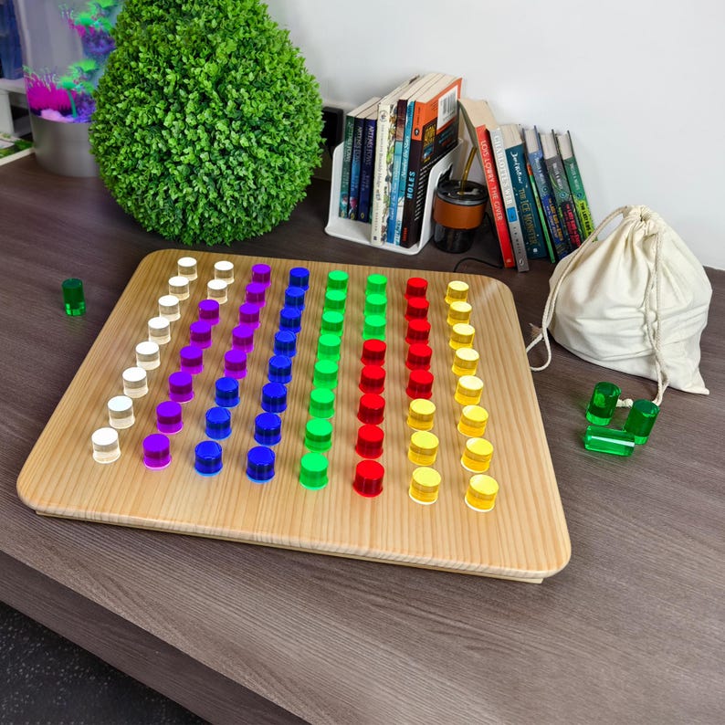 Sensory PEG Wall – Light-up Peg Board With 64 Colorful Acrylic Pegs ...