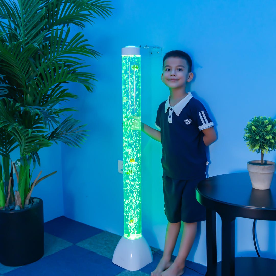 LED Sensory Bubble Tube - Color Changing Calming Lamp With Floating ...