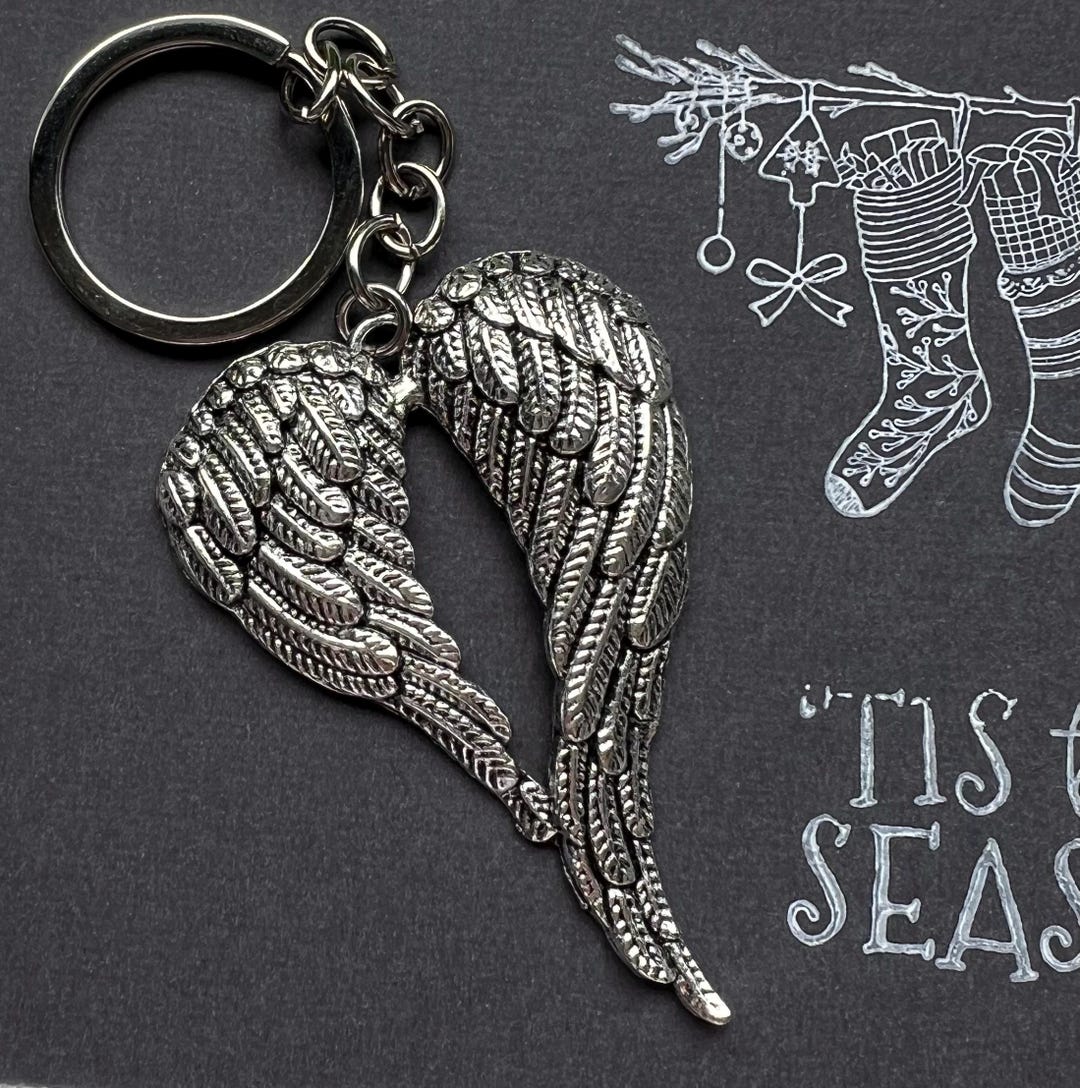 Christmas Angel Wings Keyring, Stocking Stuffer, Secret Santa Gift - Etsy