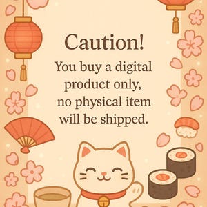 12 Kawaii Japan Postcards | Printable Greeting Cards | Letter Size 8 ...