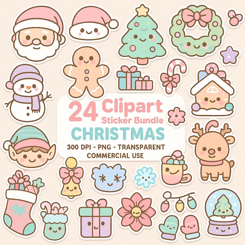 Kawaii Santa - Etsy