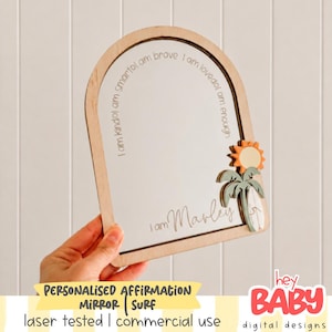 Personalised Affirmation Mirror SURF SVG | Digital File | Children's ...