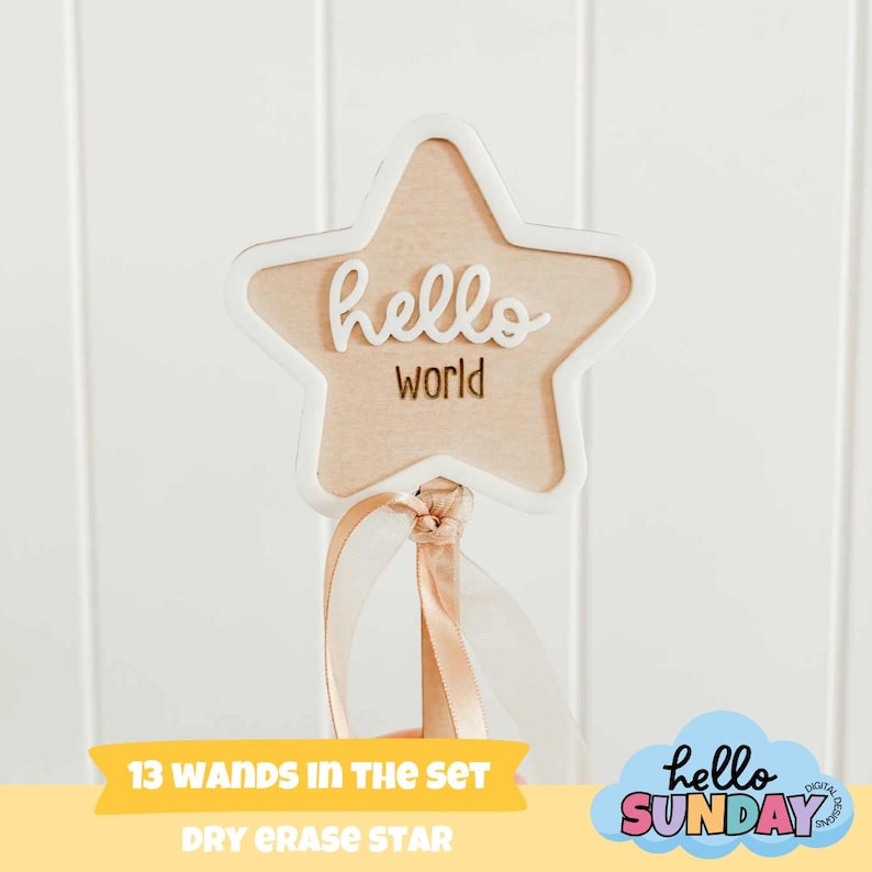 Baby Star Wand Milestone Set SVG | Digital File | Pregnancy | Newborn ...