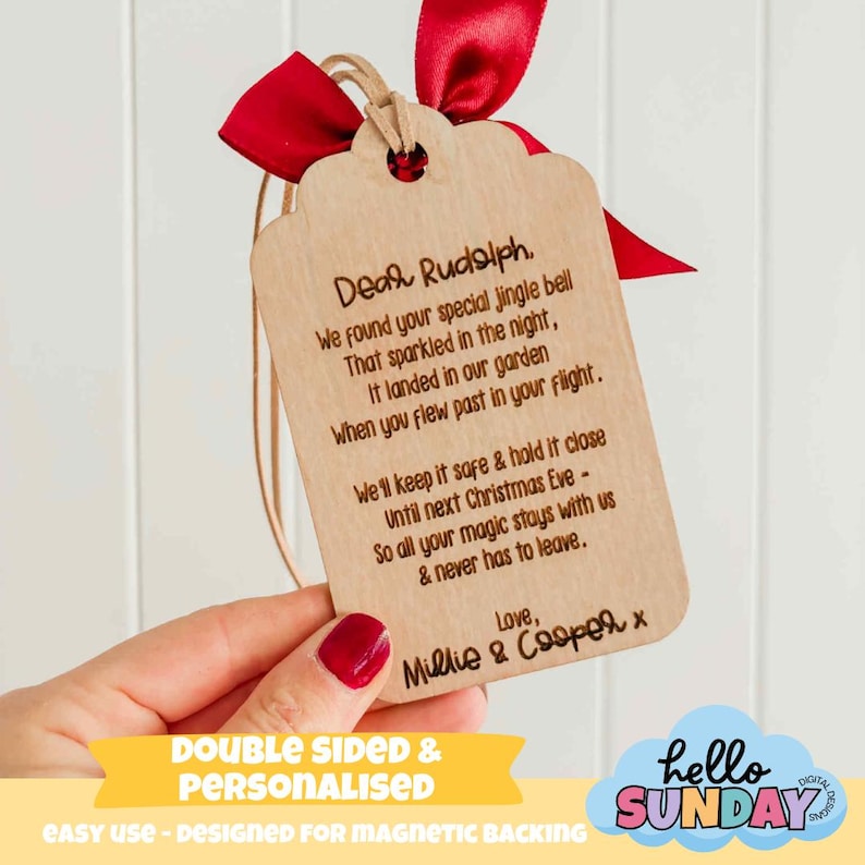 Rudolph's Lost Jingle Bell Plaque SVG | Digital File | Laser | Ornament ...