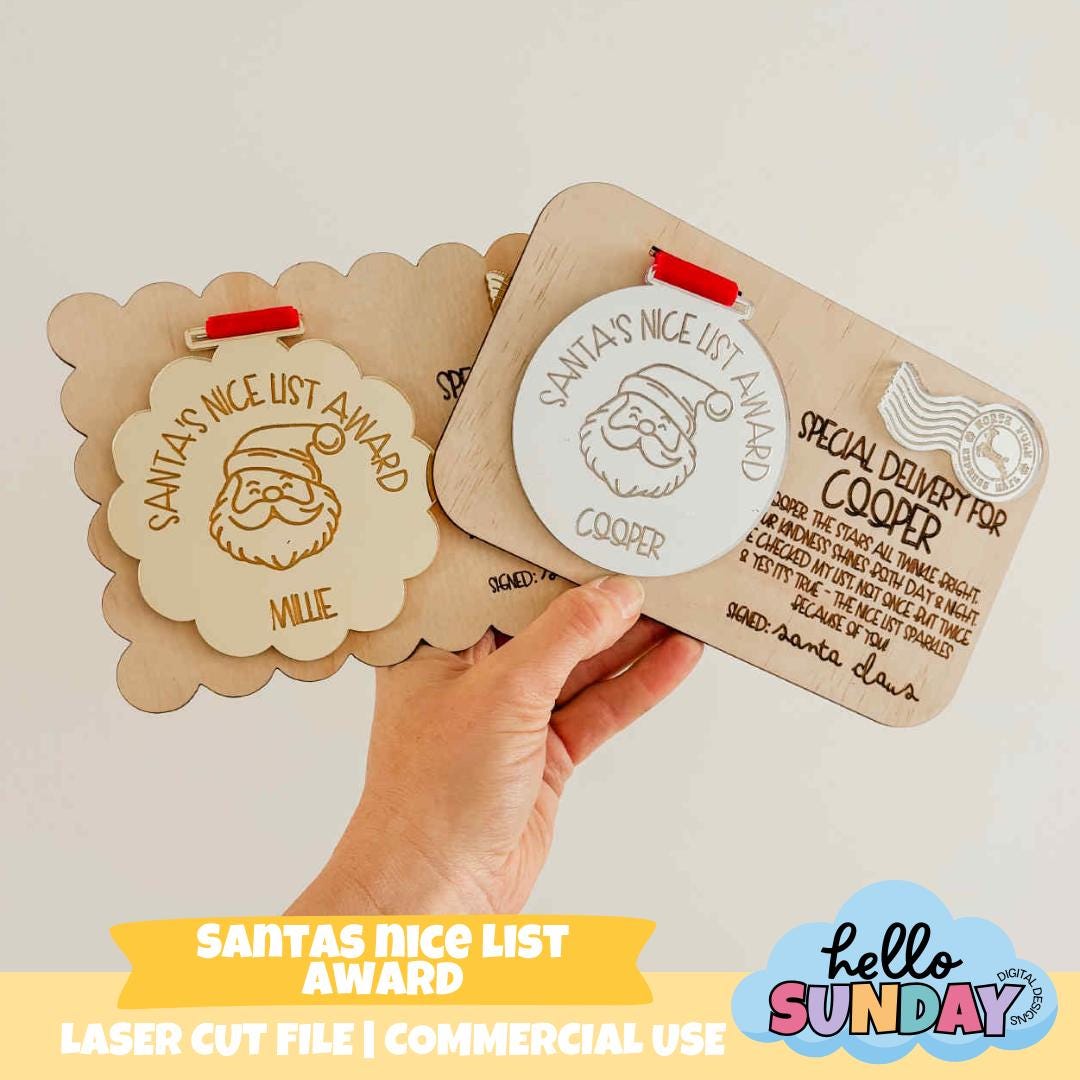 Santa's Nice List Award SVG | Digital File | Laser Cut Tested ...
