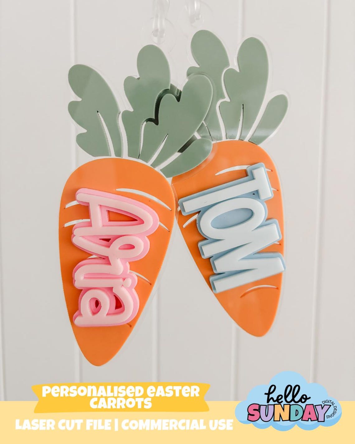 Personalised Easter Carrot Tags SVG | Digital File | Easter Basket ...