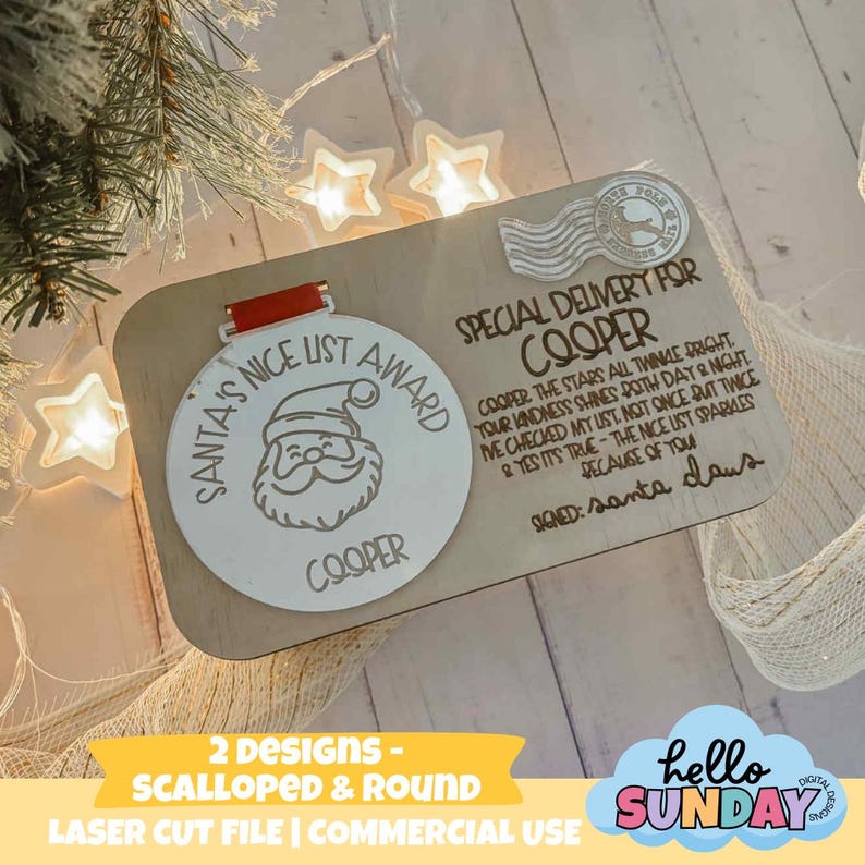 Santa's Nice List Award SVG | Digital File | Laser Cut Tested ...
