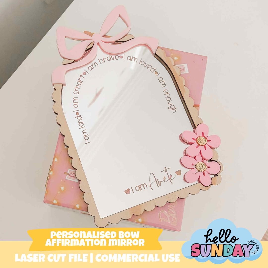 Personalised Affirmation Mirror BOW SVG | Digital File | Instant ...
