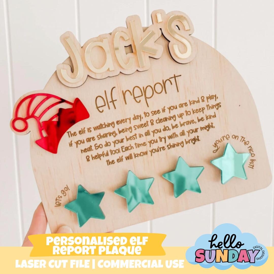Personalised Elf Report Card SVG | Digital File | Christmas Reward ...