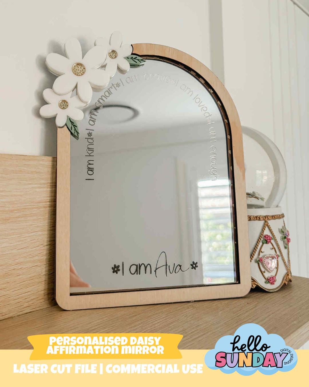 Personalised Affirmation Mirror DAISY SVG | Digital File | Kids Arch ...