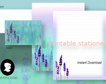 Lavender Writing Set - Etsy