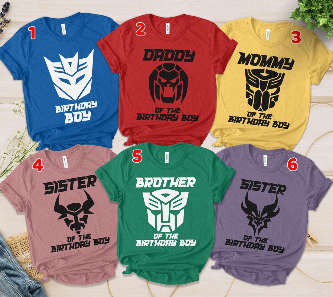 Custom Transformer Birthday Shirt, Trans4mer Shirt, Auto Bots Family ...