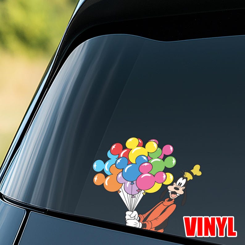 Goofy Mickey Balloons Peeker Peeking Car Window Decals, “main Street ...