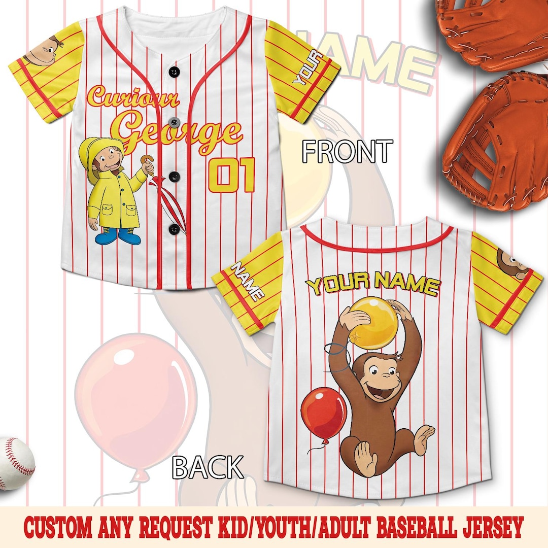 Curious George Birthday Baseball Jersey, Curious George Baseball Shirt ...