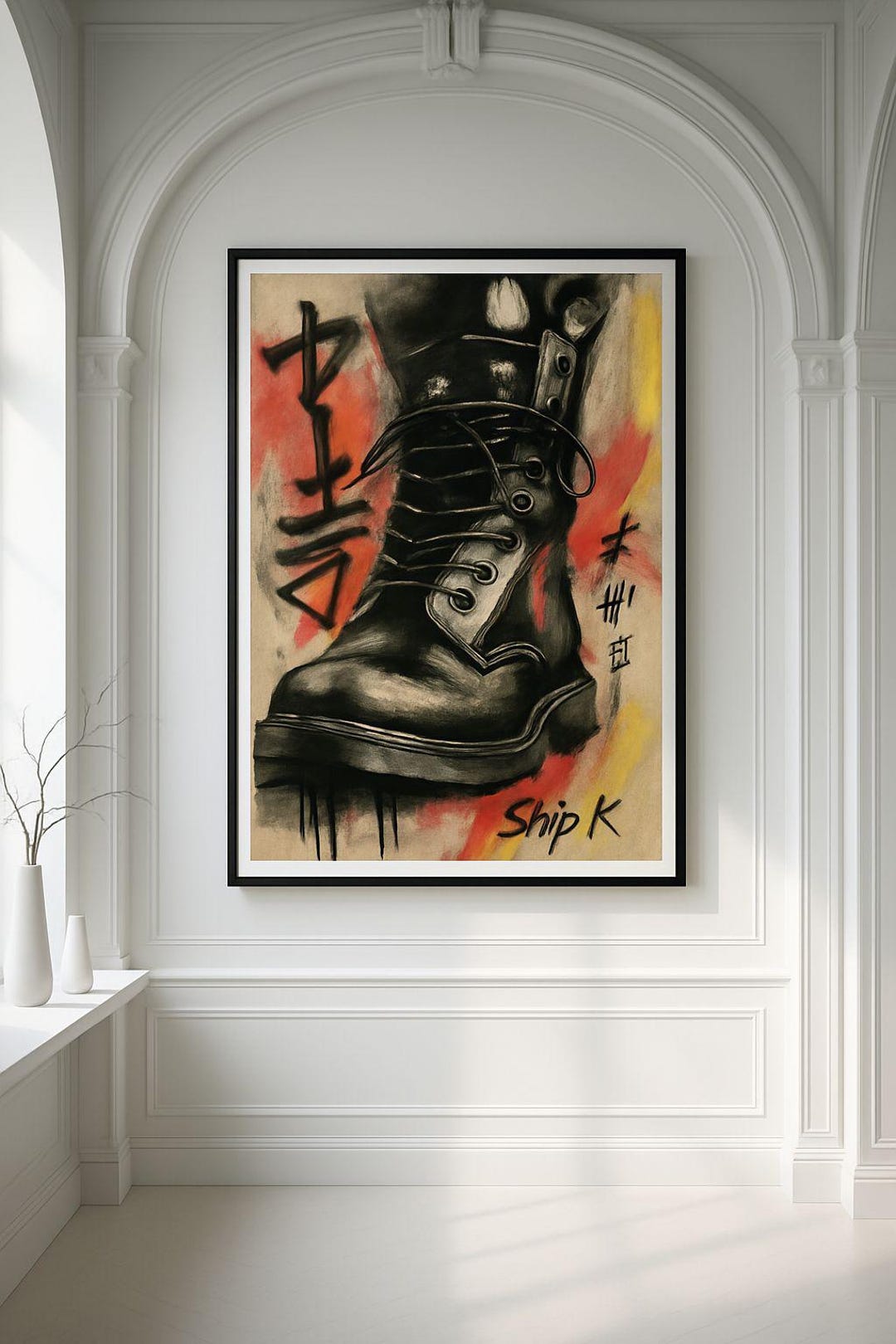 Punk Style Grunge Wall Art | Japanese Calligraphy Poster | Digital ...
