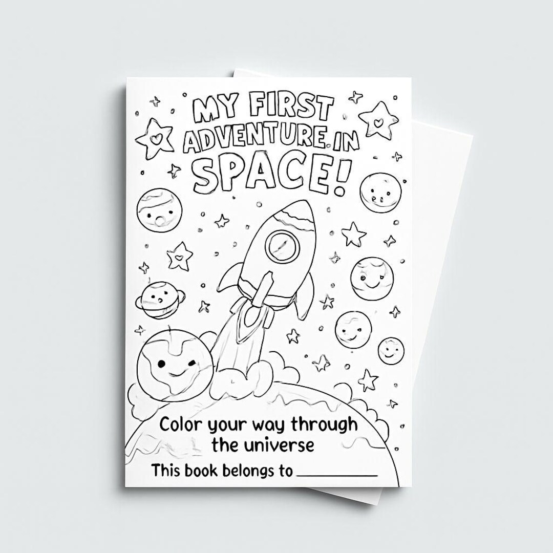 Kids Space Coloring Book | My First Adventure in Space | Cute Rocket ...