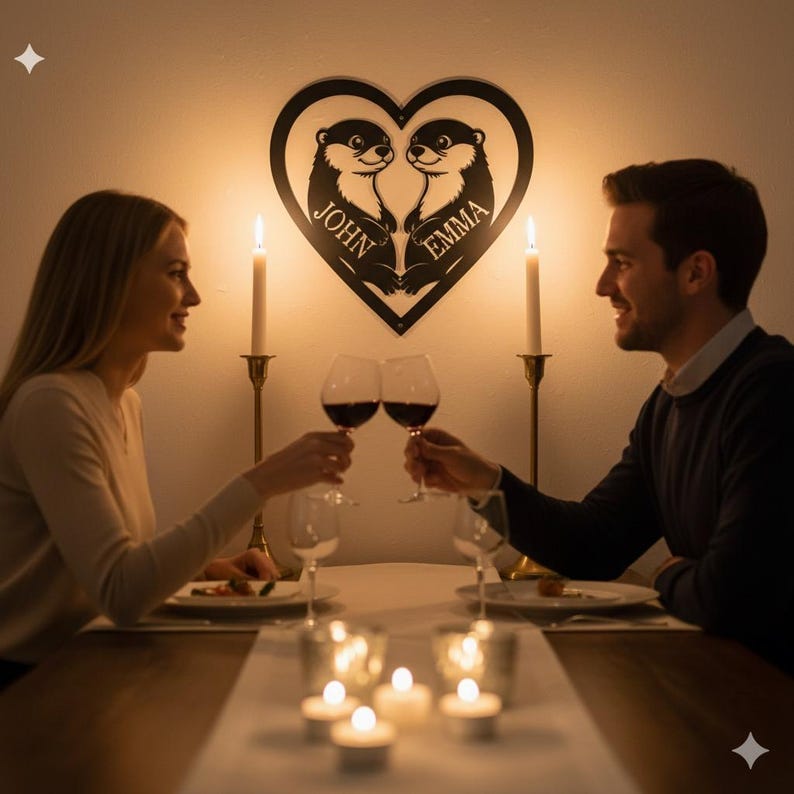 Personalized Couple Otto Metal Sign, Heart Fame Otto Couple, Customized ...