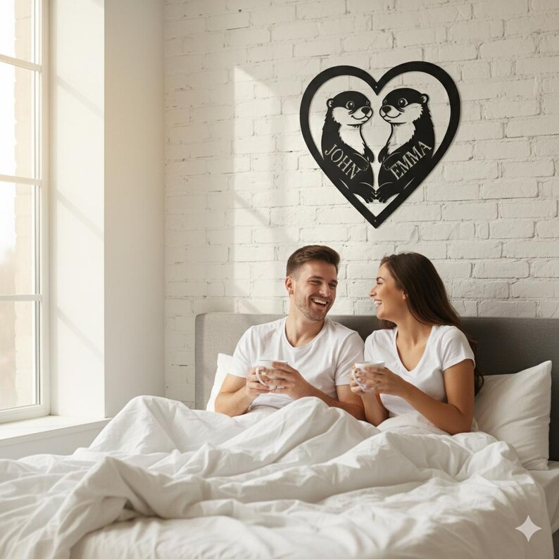 Personalized Couple Otto Metal Sign, Heart Fame Otto Couple, Customized ...