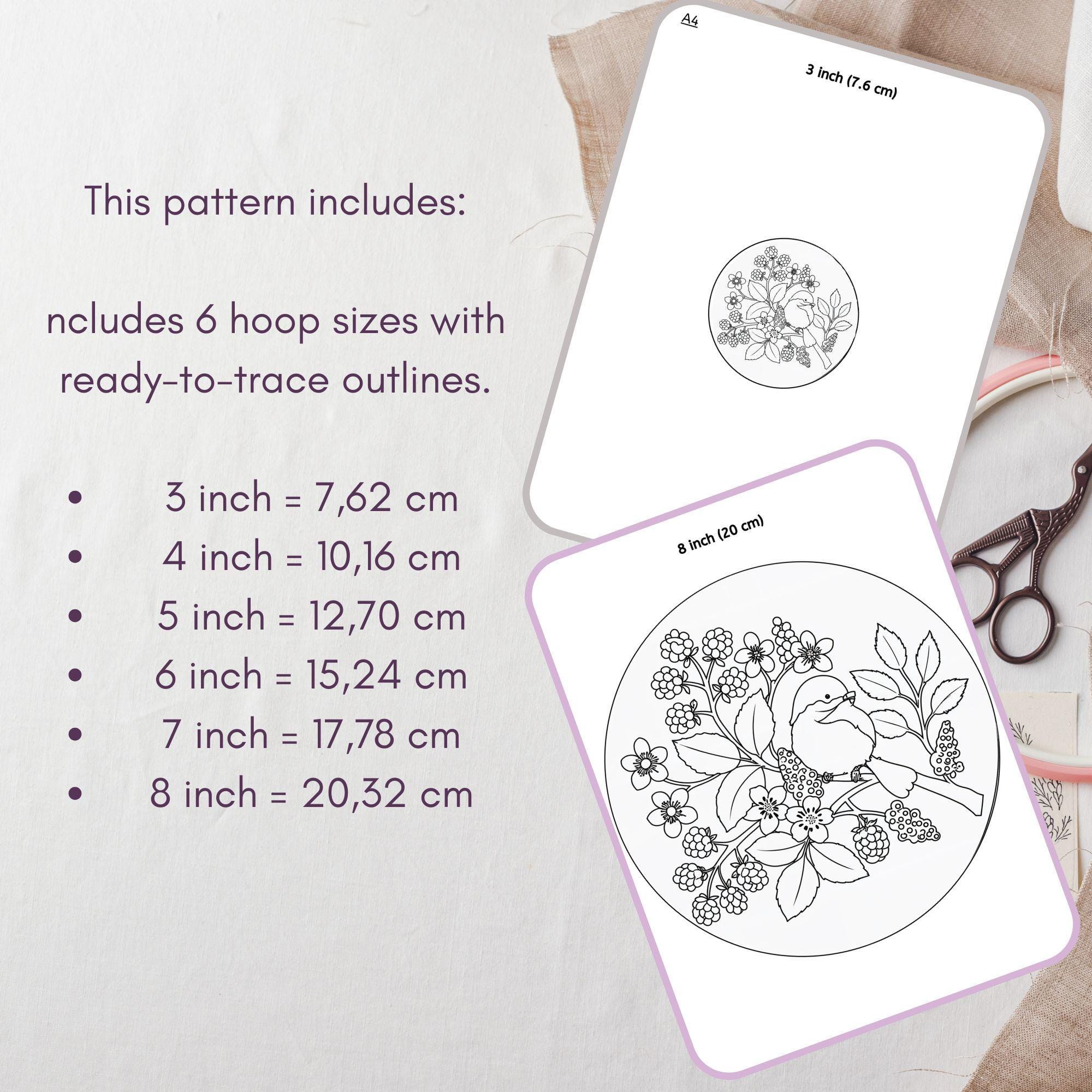 Bird & Berries Embroidery Pattern | Woodland Hoop Art (PDF Pattern) - Etsy