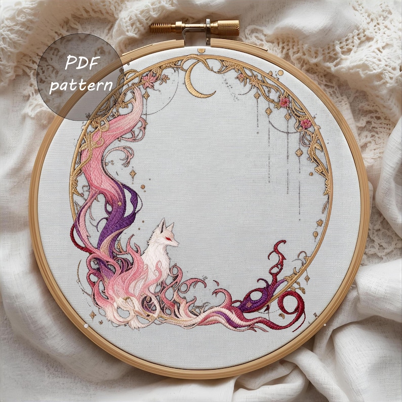 Mystical Fox Embroidery Pattern: Fantasy Hoop Art (PDF Download) - Etsy