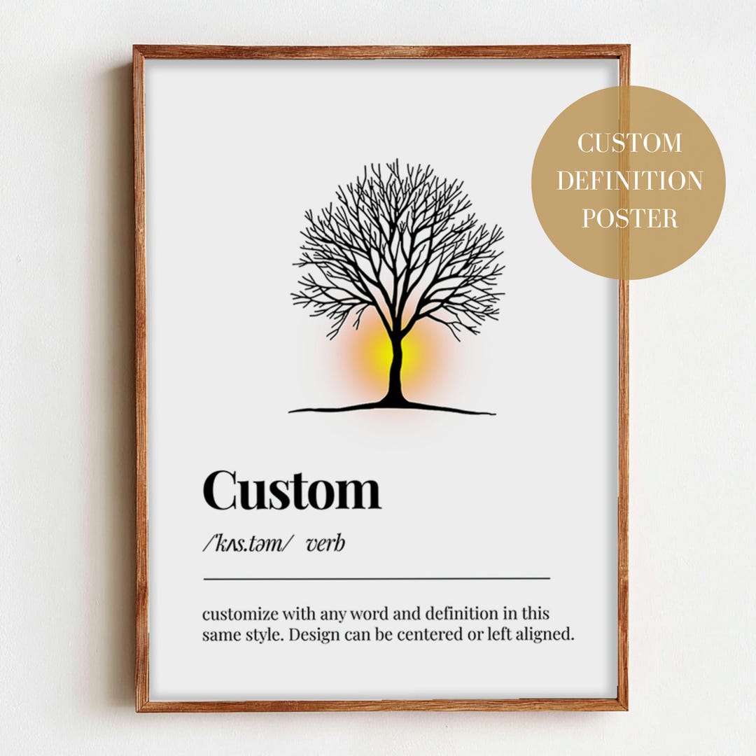 Custom Definition Print, Personalised Dictionary Wall Art, Typography ...