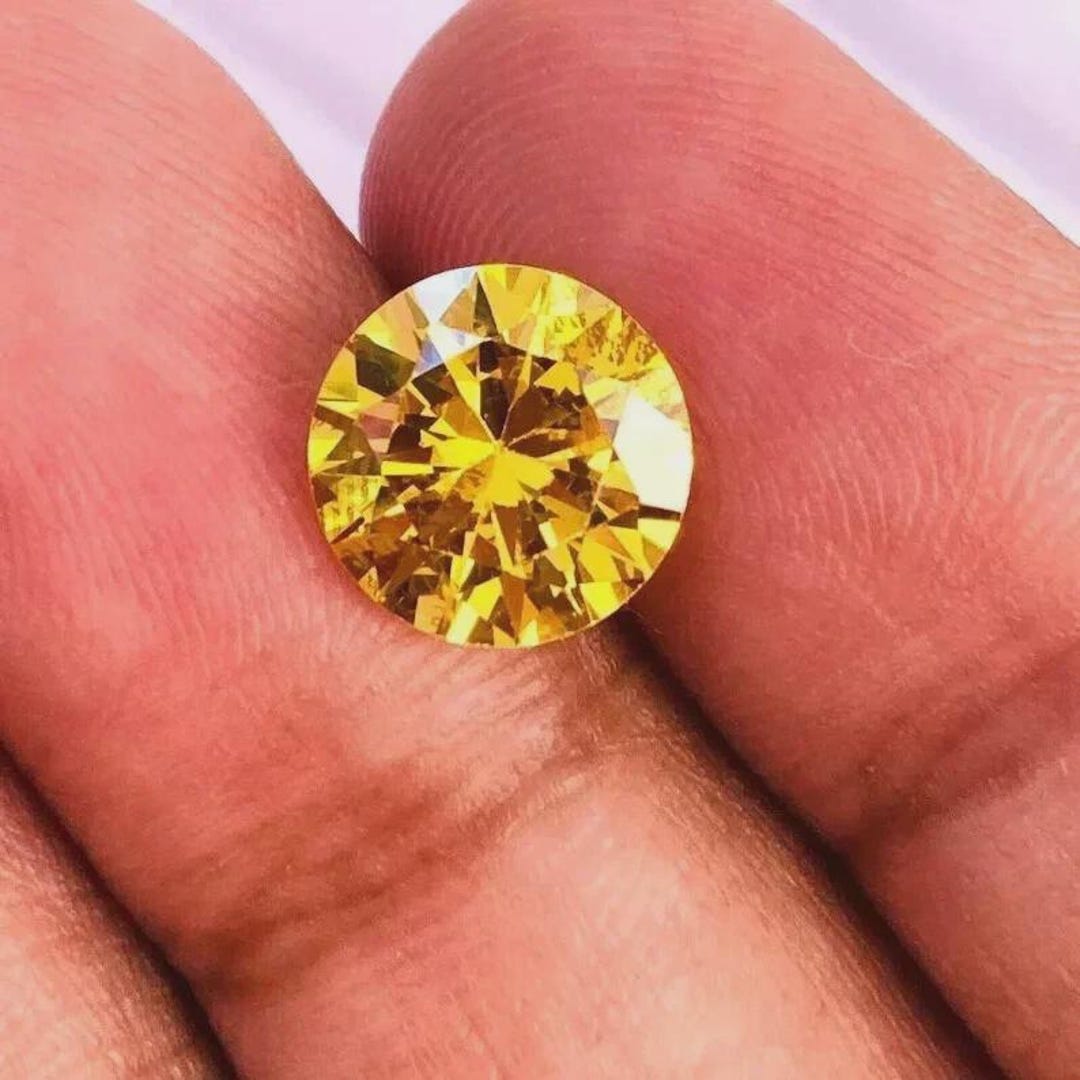 1-3 Carat Round Fancy Yellow Lab Diamond, FL/VVS1 Clarity - Etsy