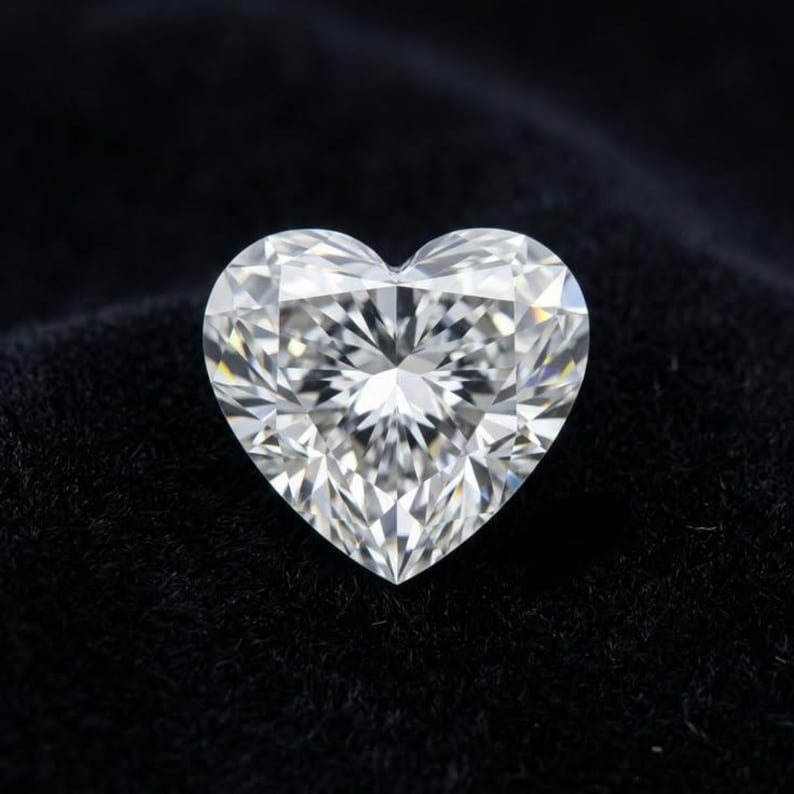 Heart Cut Lab Grown Diamond Loose Stone D Color VVS1 Certified Ethical ...