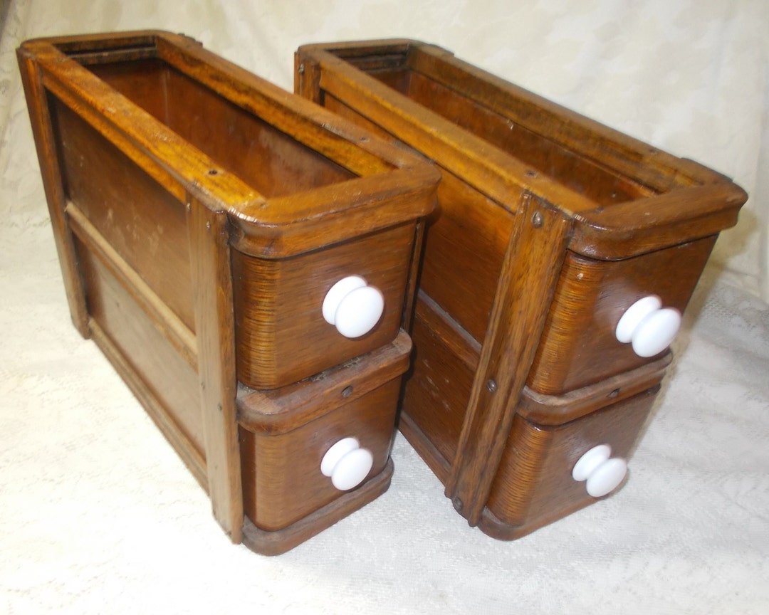 4 Antique Singer Treadle Sewing Machine Oak Drawers With Frames ...