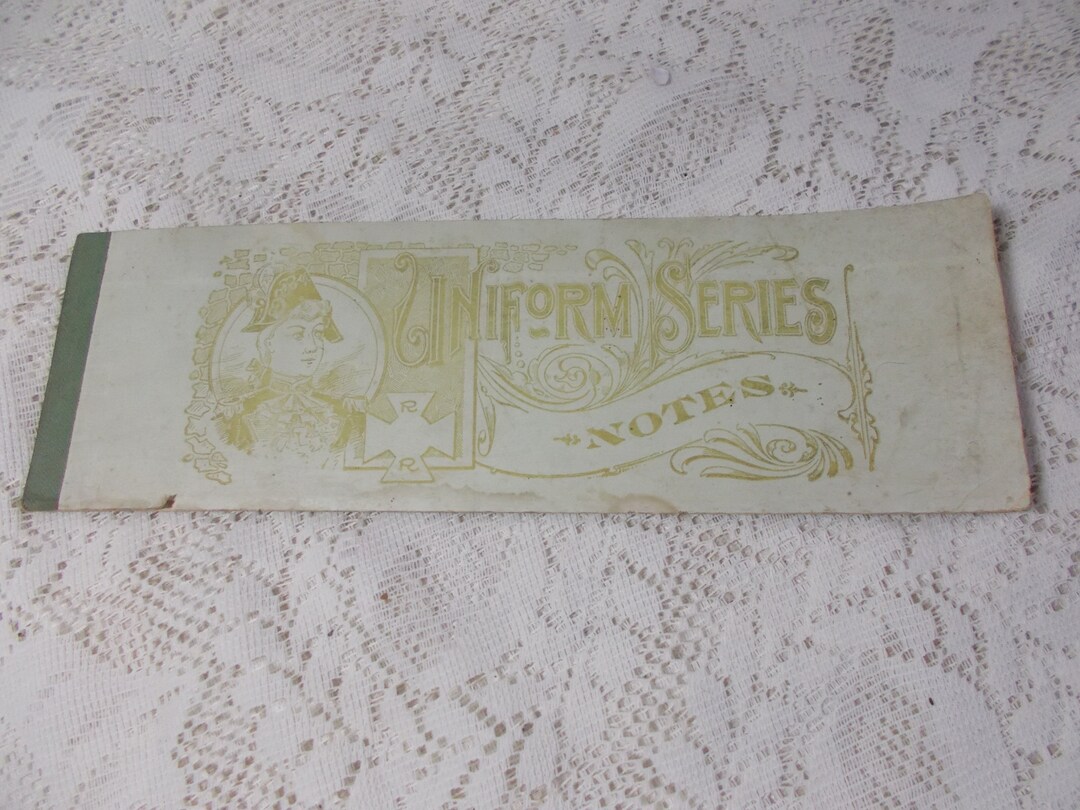Antique Uniform Series Notes-pre 1920's-complete Unused Pad-40 "checks ...