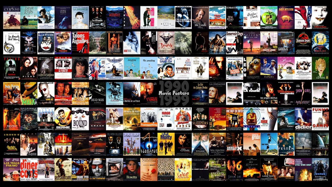 2 Wallpapers "the Best Movies of the 90s" 82 Movies and 131 Movies - Etsy