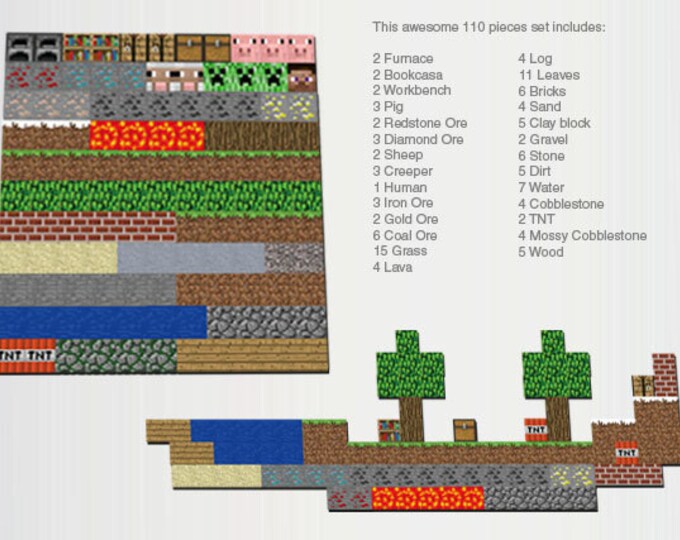Minecraft Magnet set 110 Pieces 1 Inch - Etsy