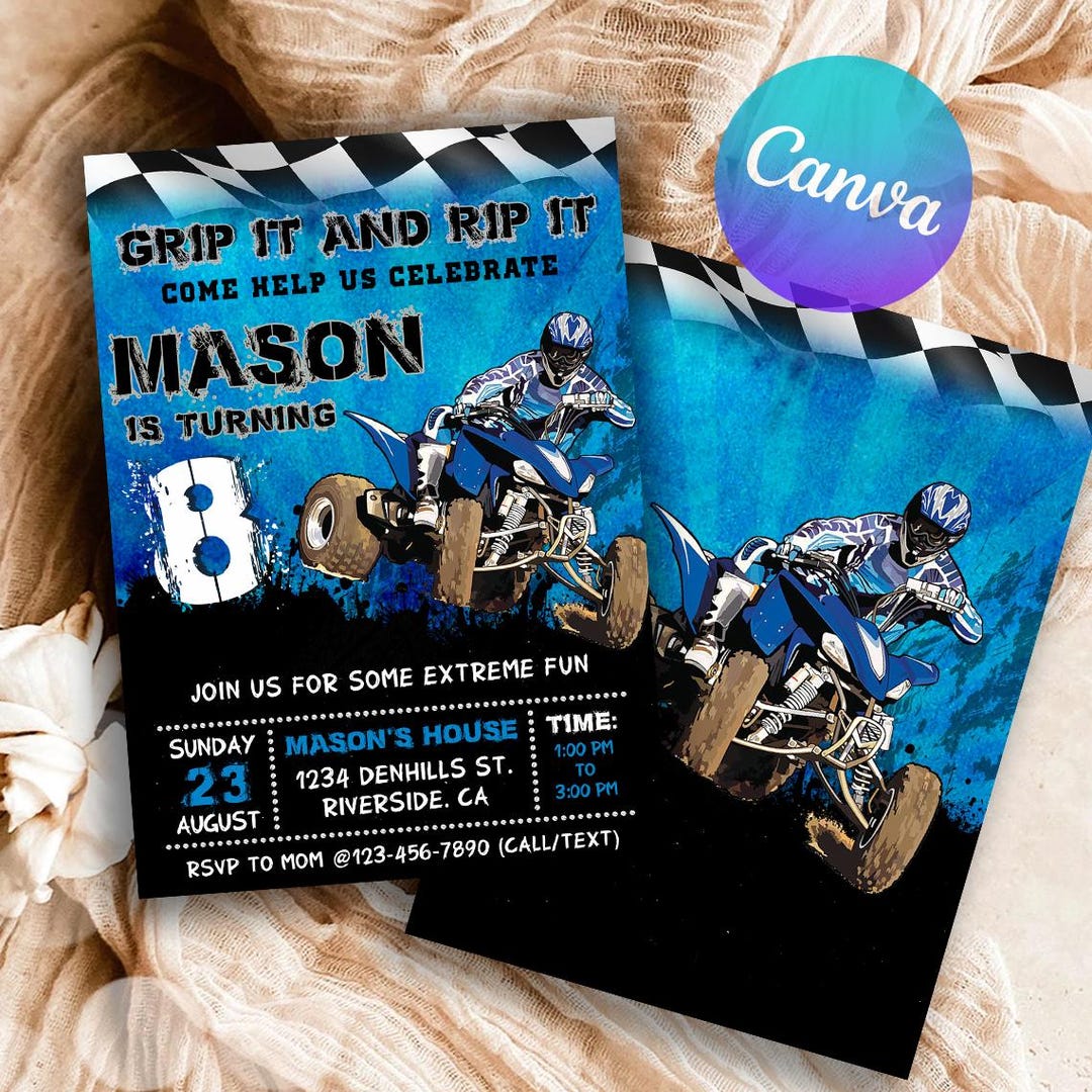 Editable Motocross Birthday Invitation: Dirt Bike Adventure Party ...