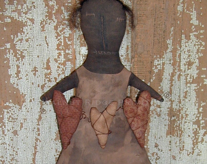 Primitive E-pattern Doll With Hearts Mattie by Walnut Ridge Primitives ...