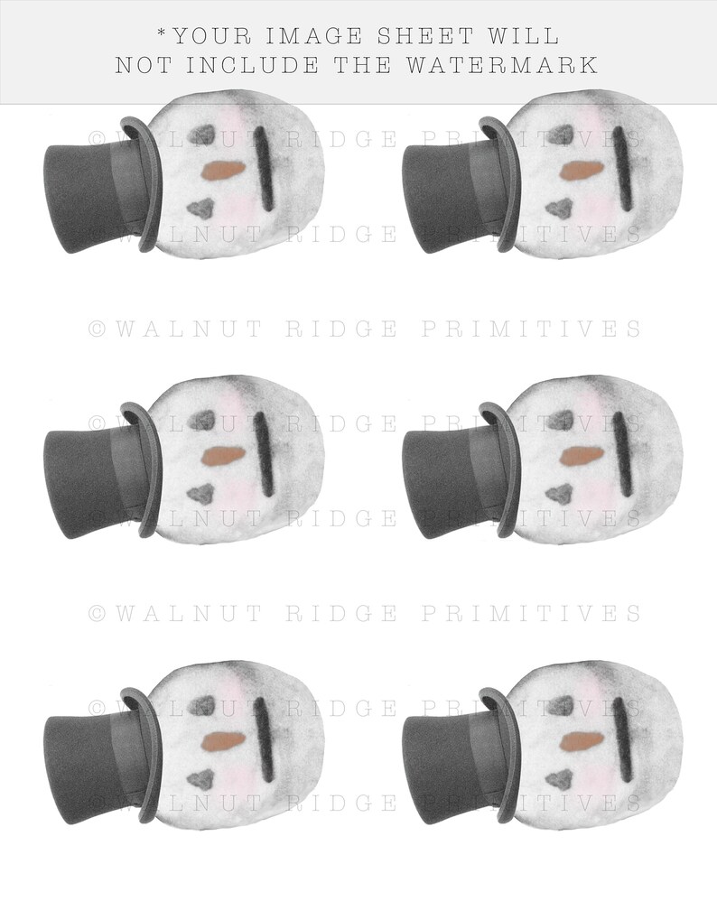 Primitive Snowman Stick and Ornament E-pattern With Image Sheet (PDF ...
