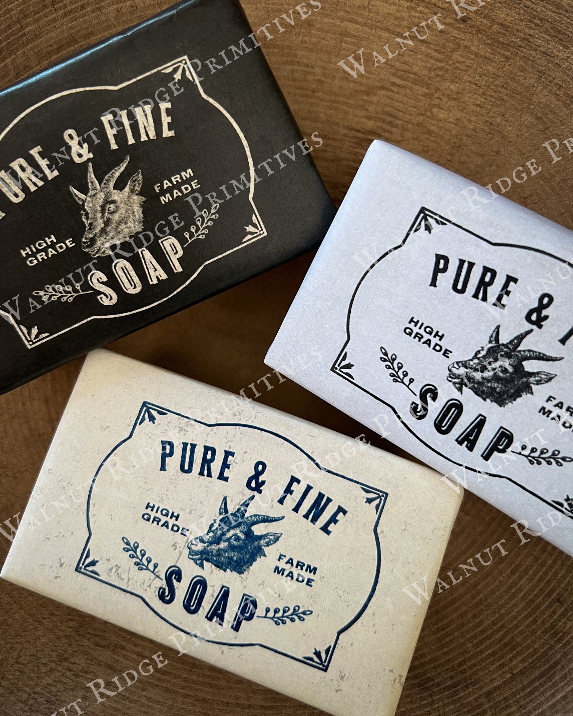 Primitive Vintage Farmhouse Old Fashioned Soap Labels, Wraps Pure and ...