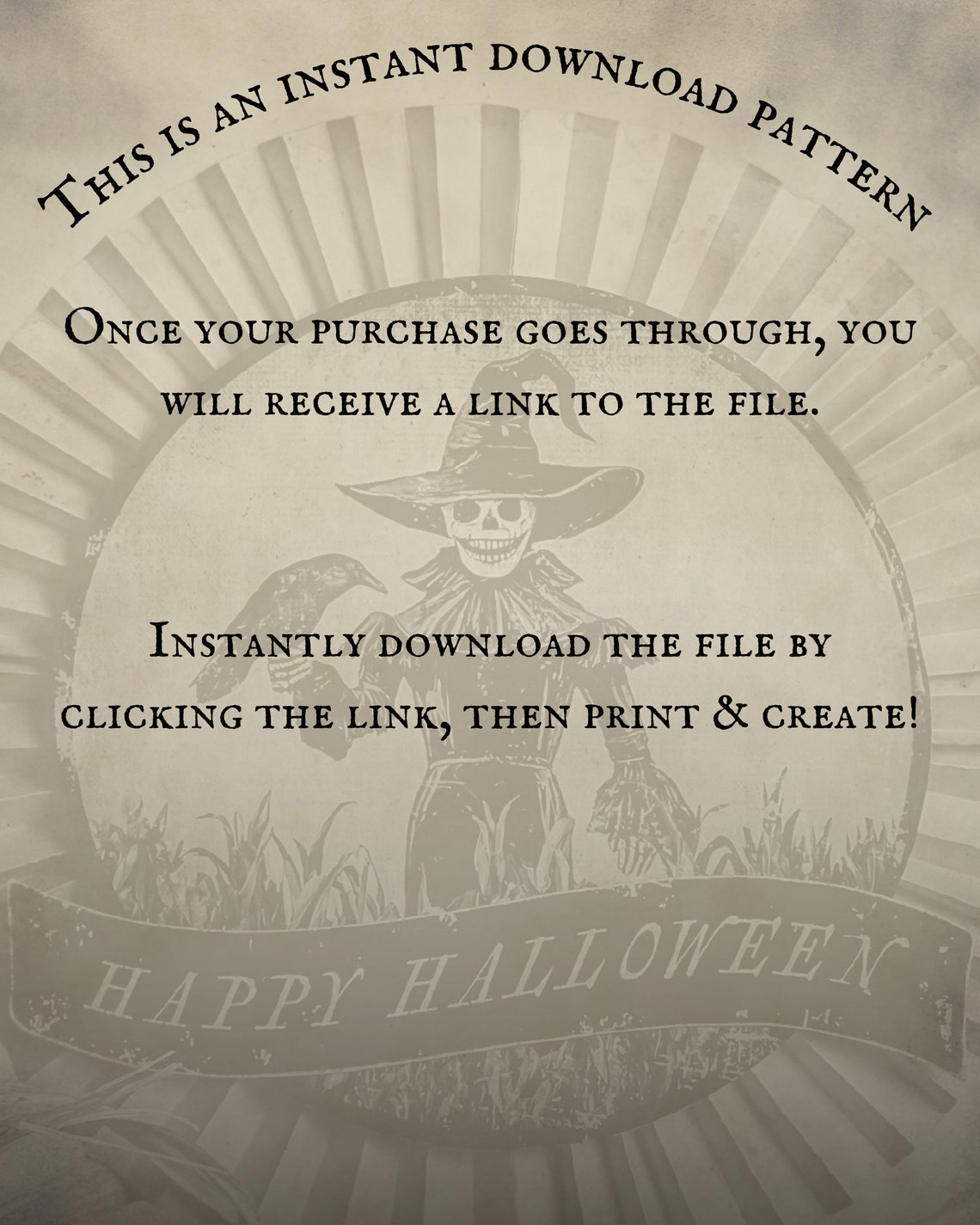 Primitive Folk Art Halloween Scarecrow and Crow Pick Decoration ...