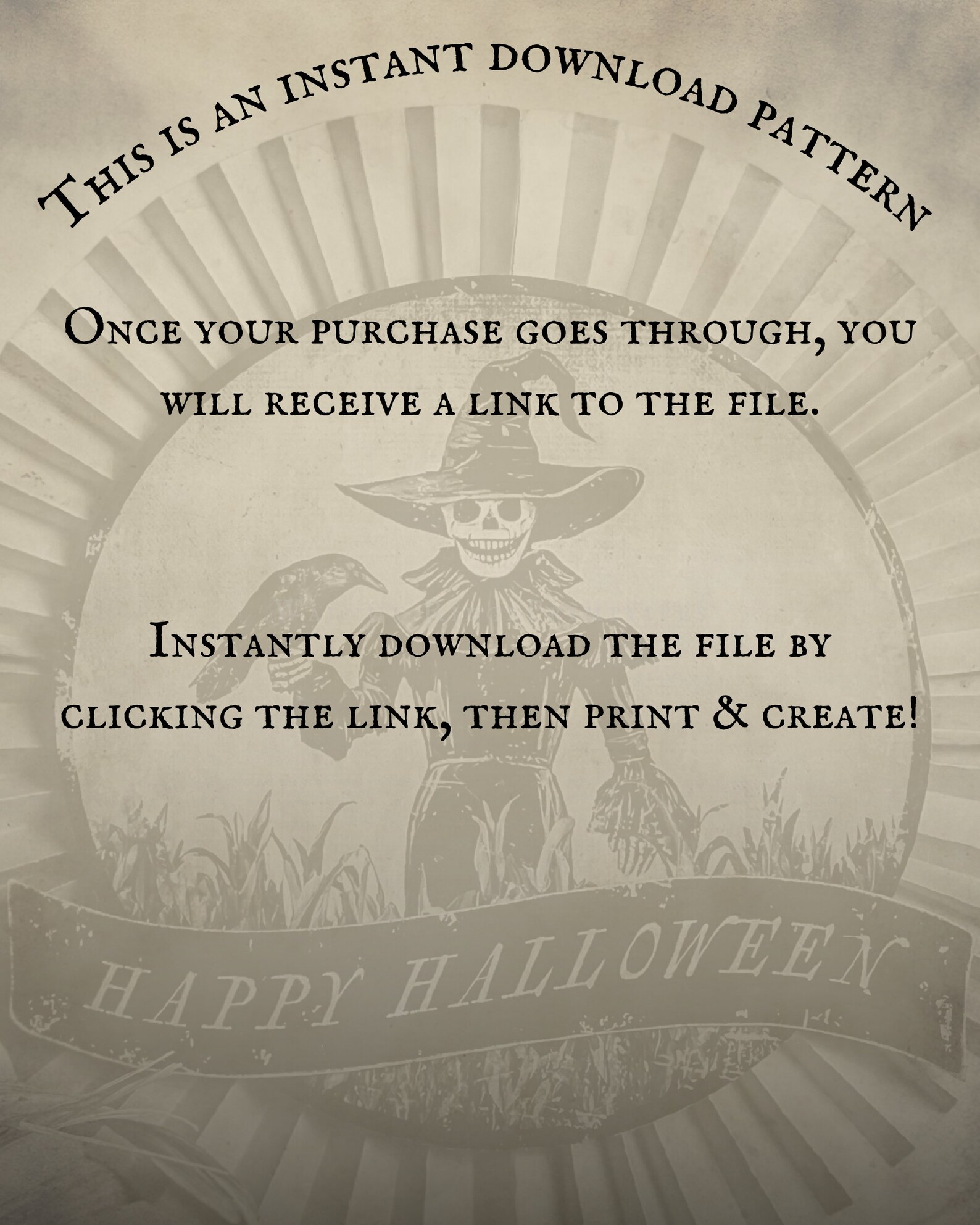 Primitive Folk Art Halloween Scarecrow and Crow Pick Decoration ...