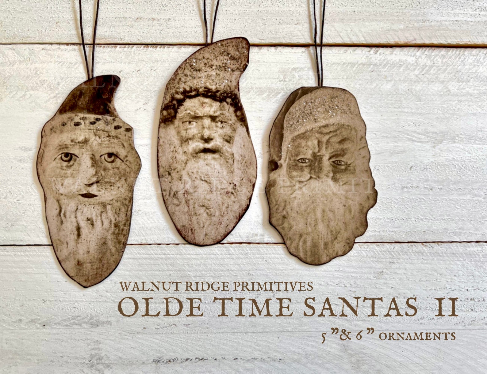 Primitive Santa Ornaments E-pattern Instant Download Christmas - Etsy