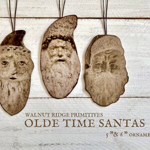 Primitive Santa Ornaments E-pattern Instant Download Christmas Pattern ...
