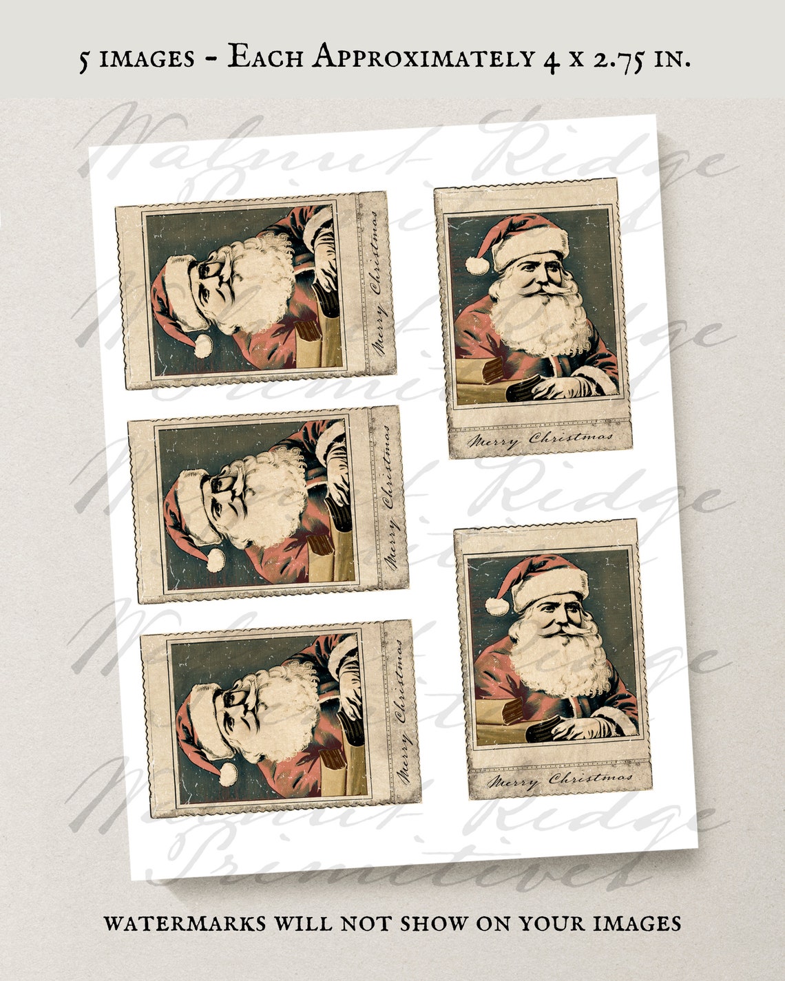 Vintage Christmas Santa Cabinet Cards Instant Download Printable Images ...