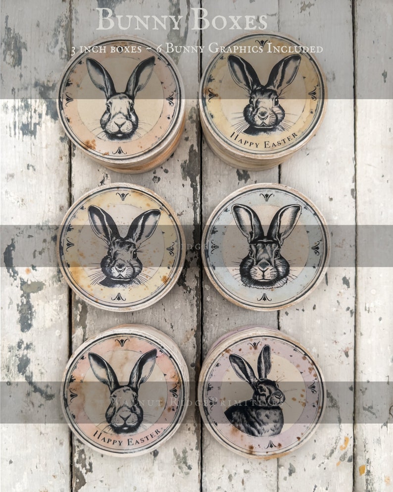 Primitive Spring Easter Bunny Boxes Instant Download Tutorial With ...