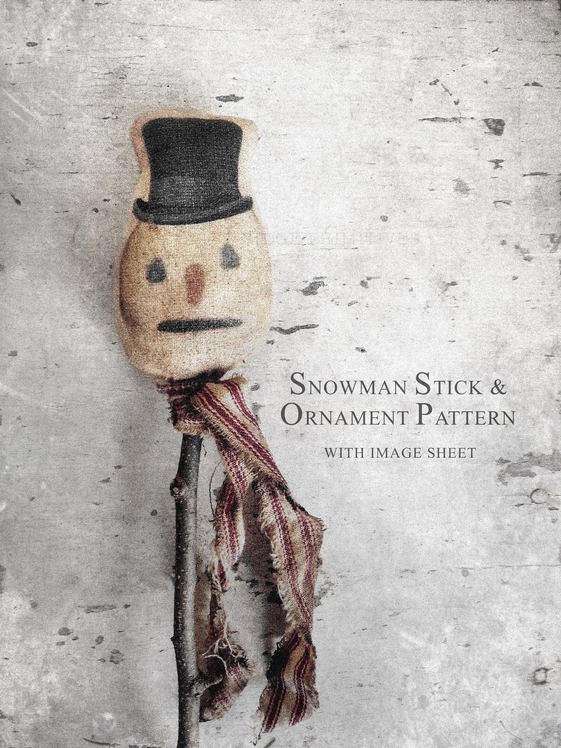 Primitive Snowman Stick and Ornament E-pattern With Image Sheet (PDF ...