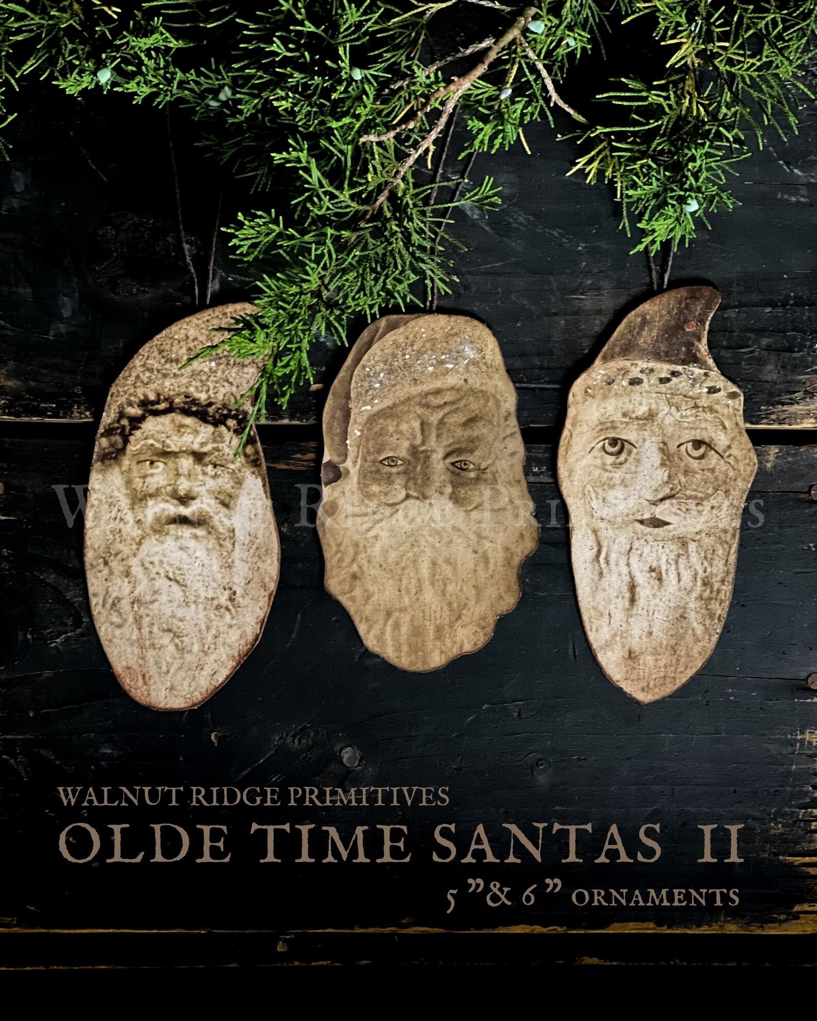 Primitive Santa Ornaments E-pattern Instant Download Christmas - Etsy