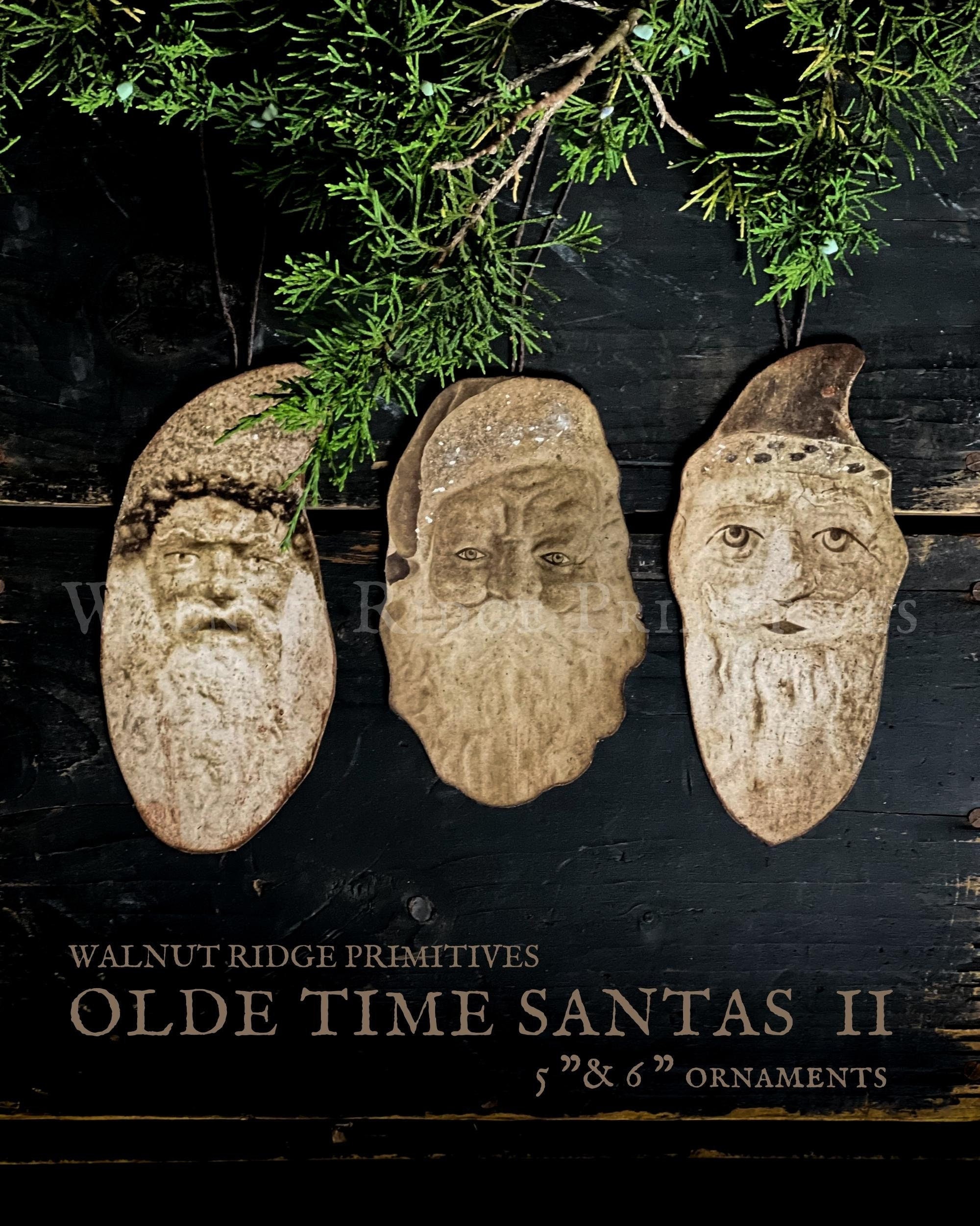 Primitive Santa Ornaments E-pattern Instant Download Christmas - Etsy