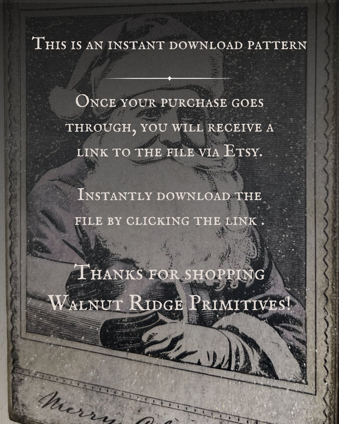 Vintage Christmas Glitter and Grunge Santa Decoration Ornament Instant ...