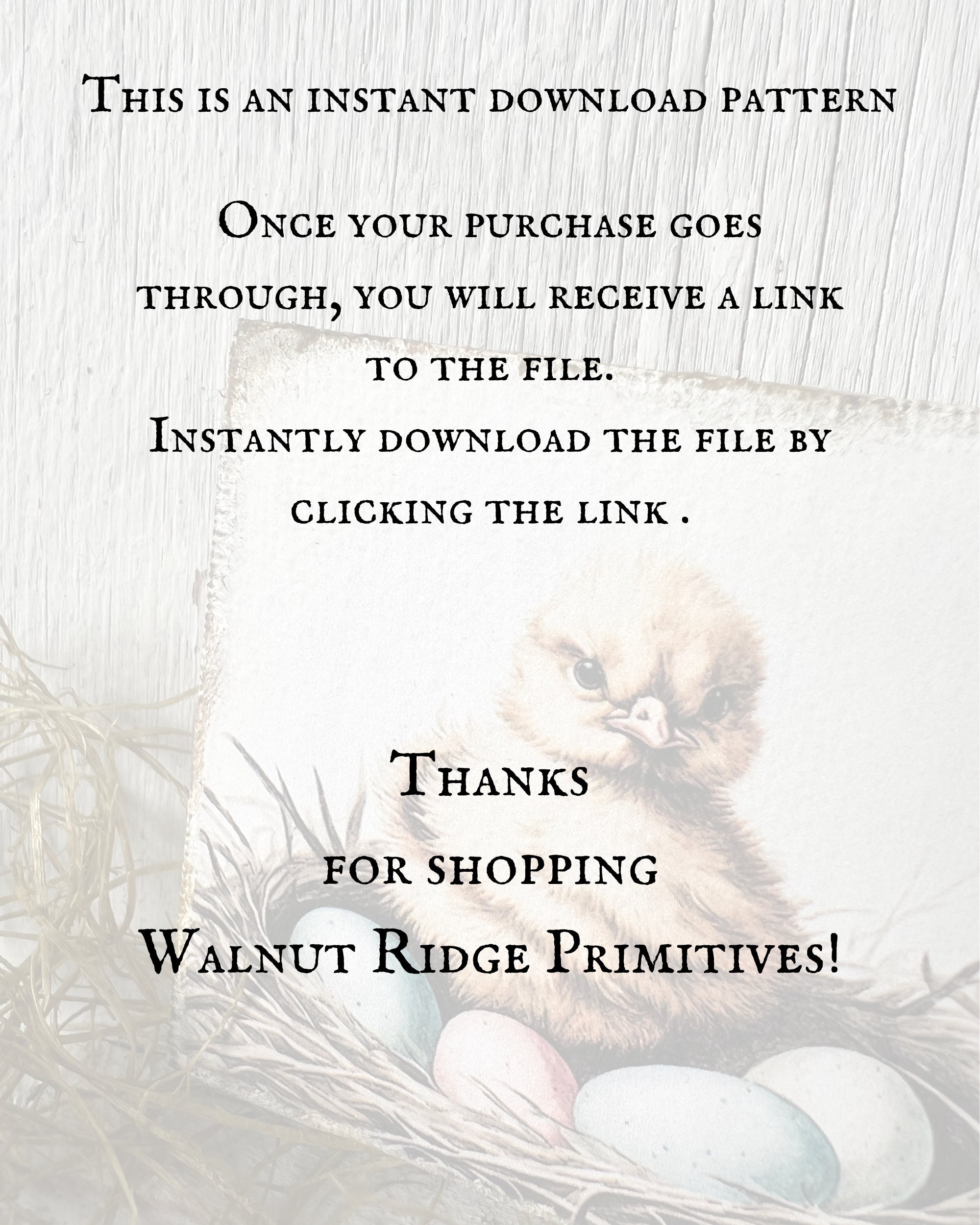 Vintage Spring Easter Chicks Instant Download Primitive Farmhouse Decor ...