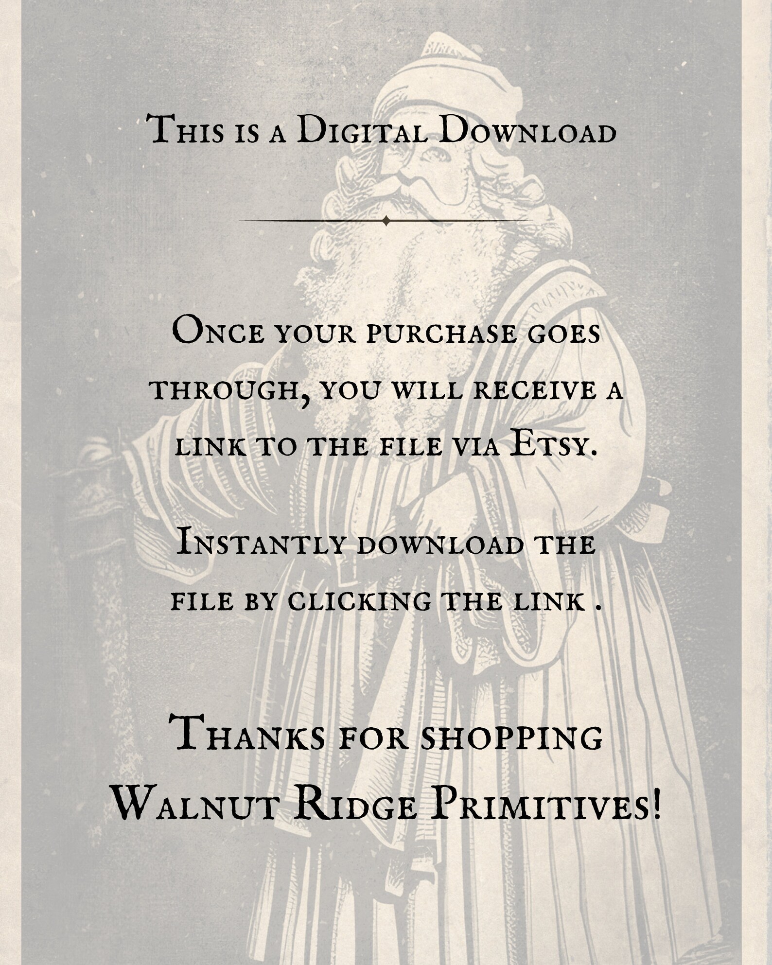 Primitive Christmas Vintage Santa Printable Digital Download Graphics ...