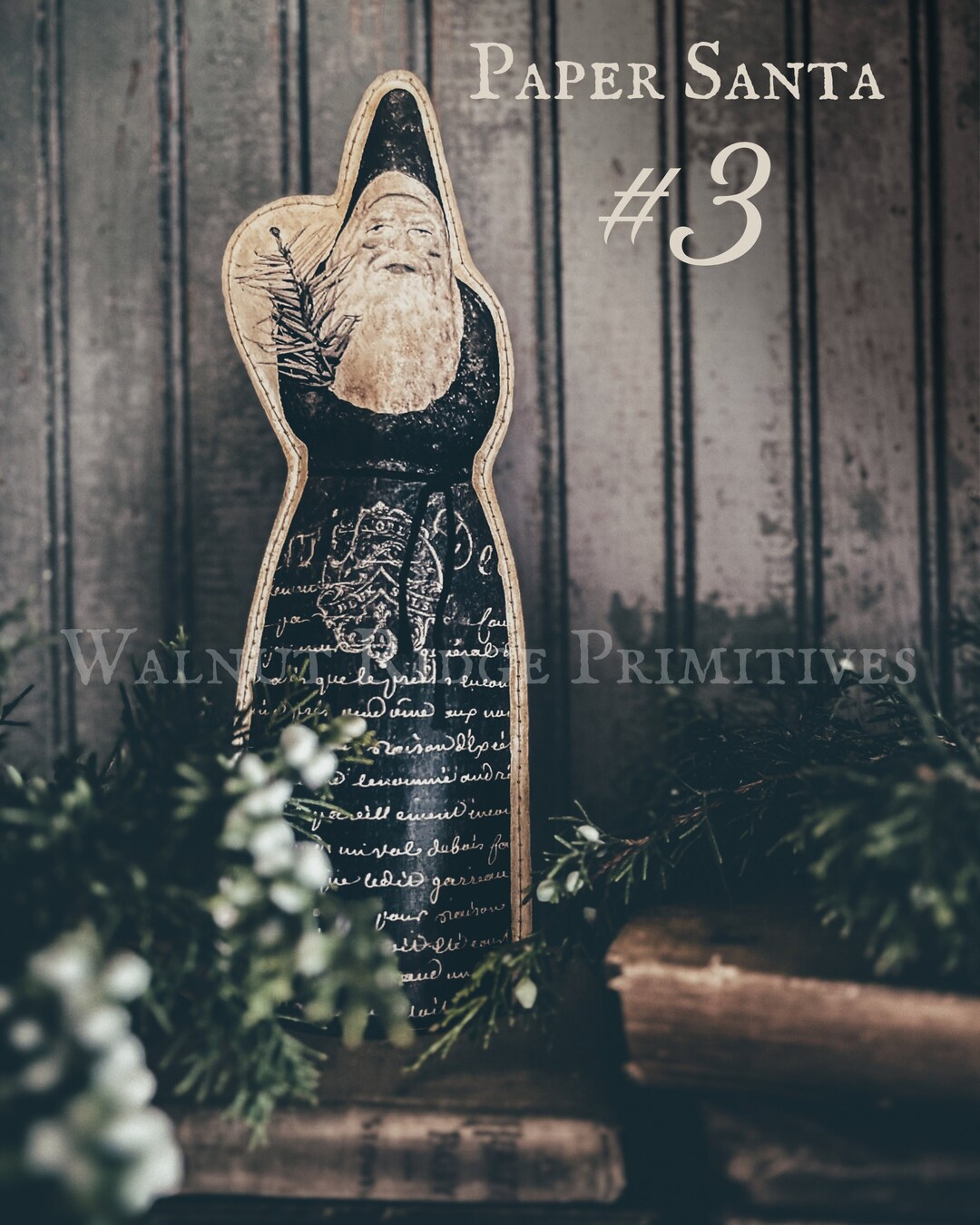 Paper Santa 3, Instant Download, Primitive Christmas Pattern With ...